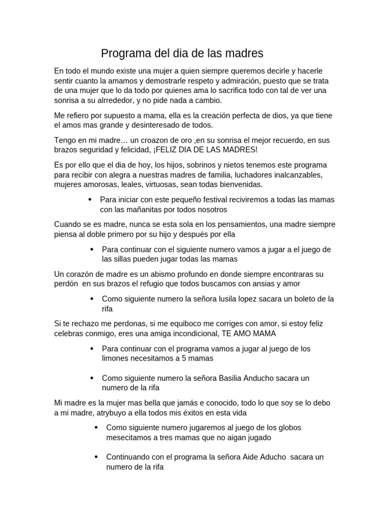 Porograma D 10 D Mayo | PDF