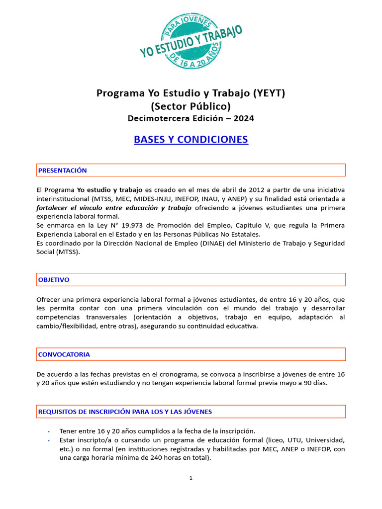 Bases y Condiciones | PDF | Derecho laboral | Business
