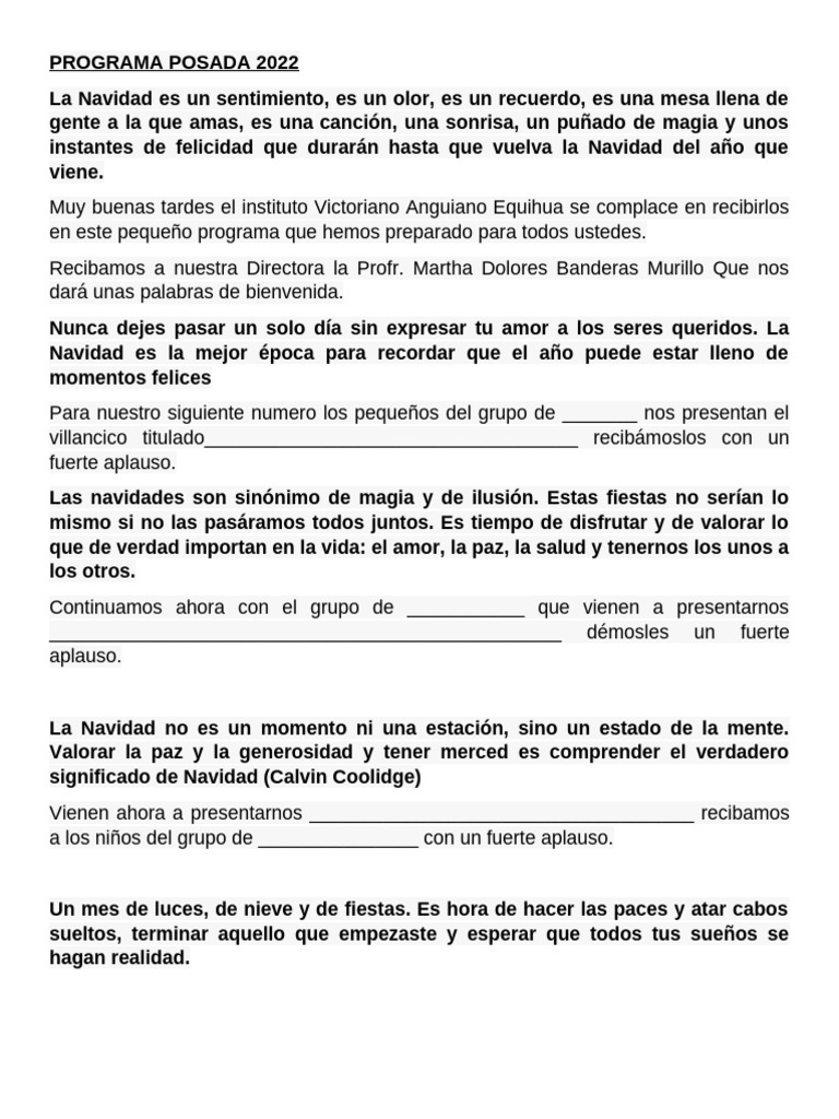 Programa Posada 2022 | PDF