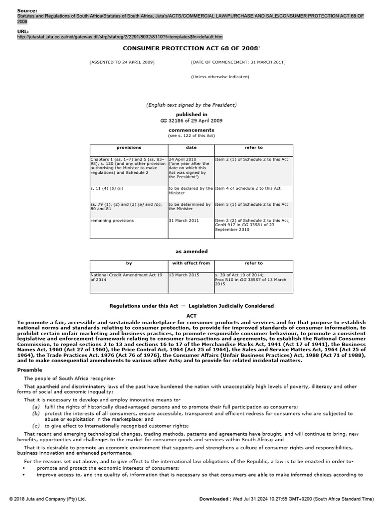 Consumer Protection Act Guide | PDF | Contractual Term | Consumer ...