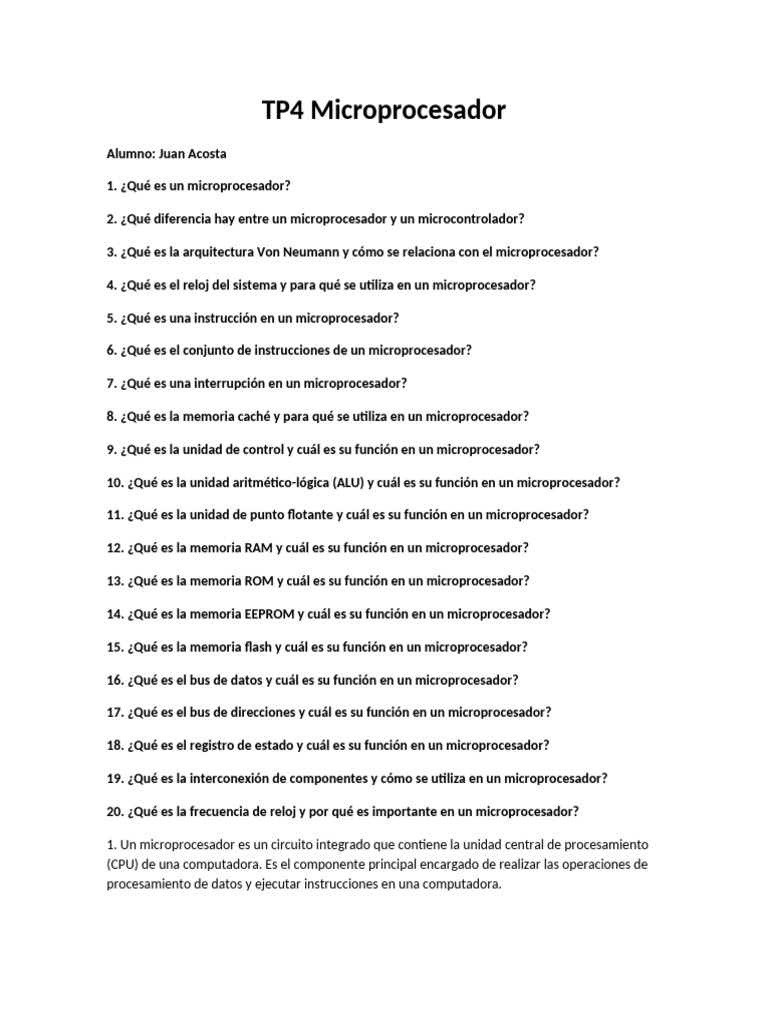 TP4 Microprocesador | PDF