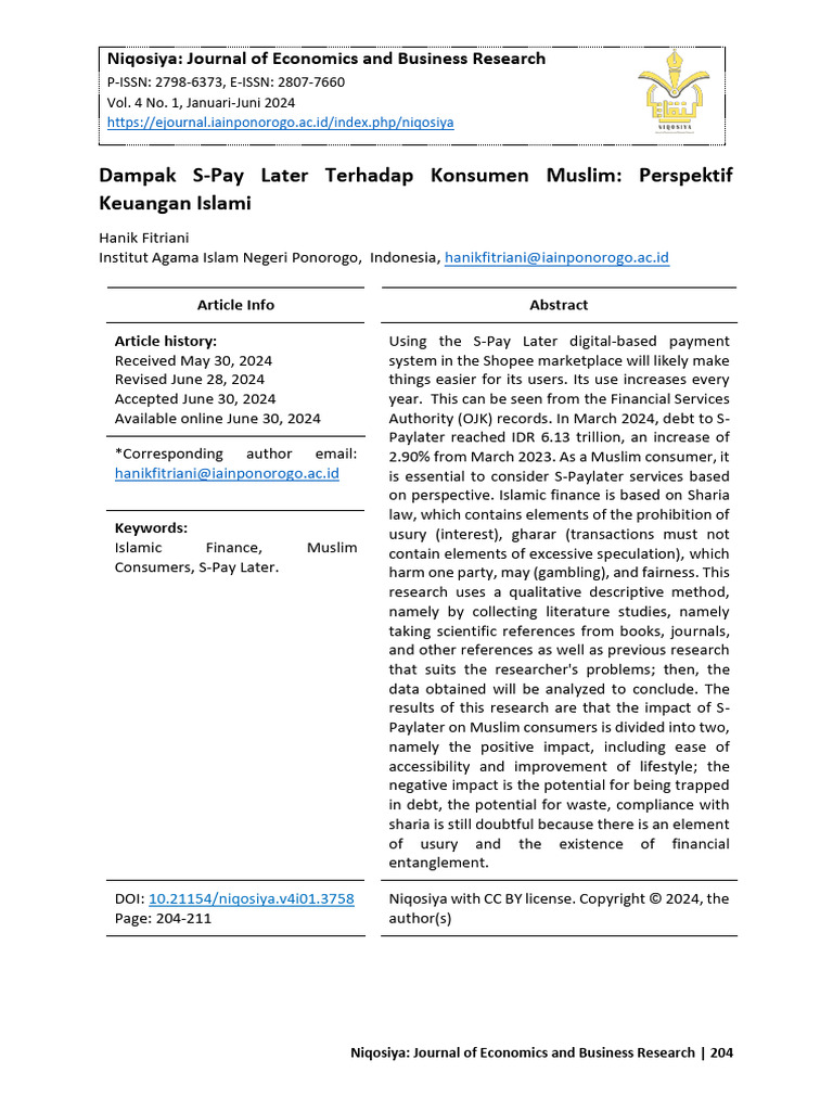 Dampak SpayLater Bagi Konsumen Muslim | PDF