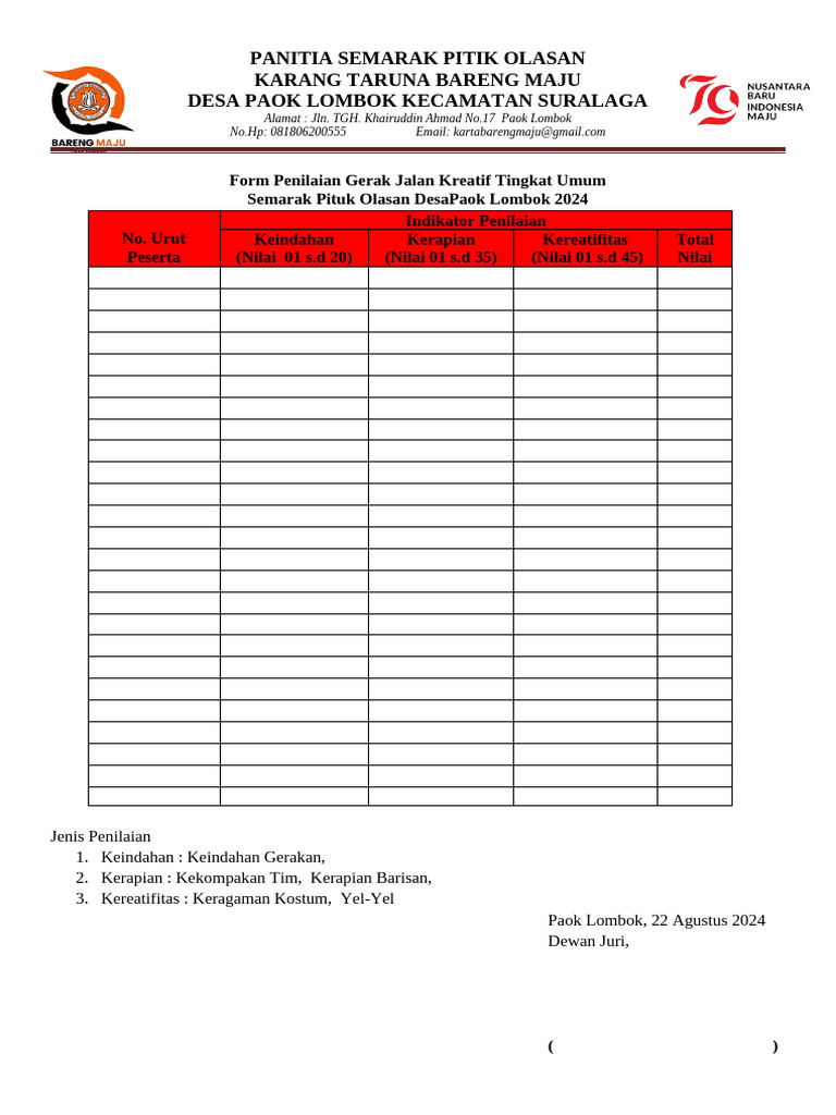 FORM Gerak Jalan | PDF