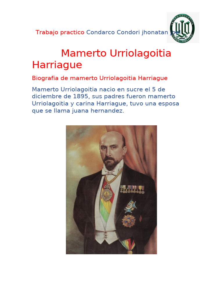 Mamerto Urriolagoitia Harriague | PDF