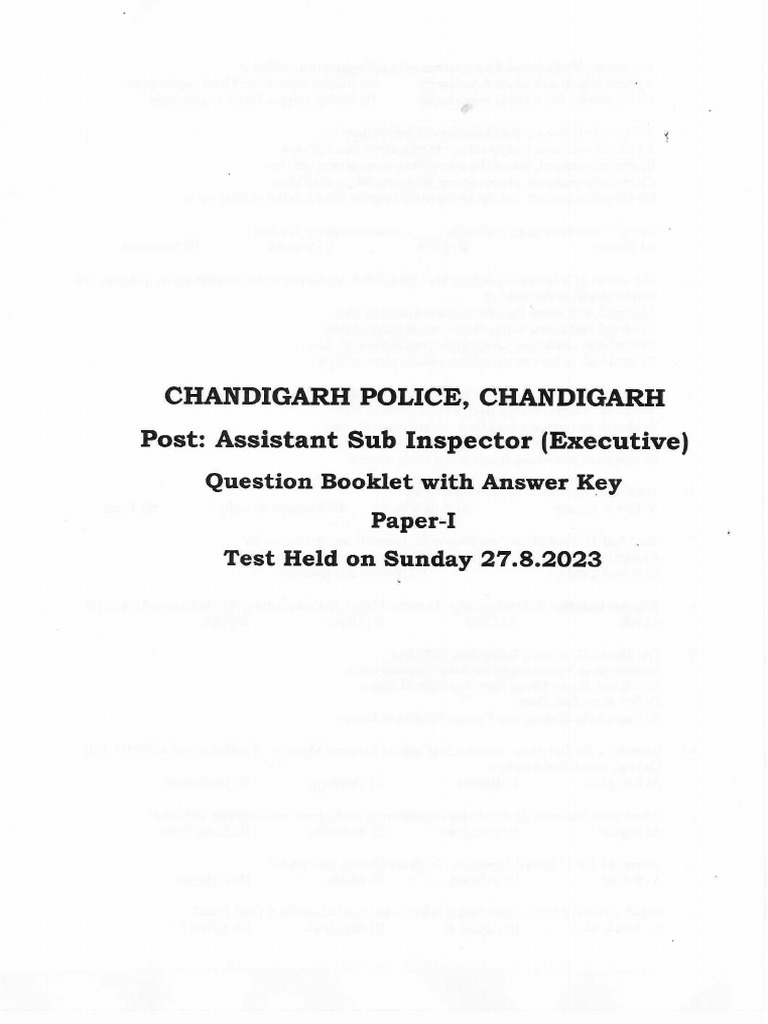 ASI Question Answer Booklet | PDF