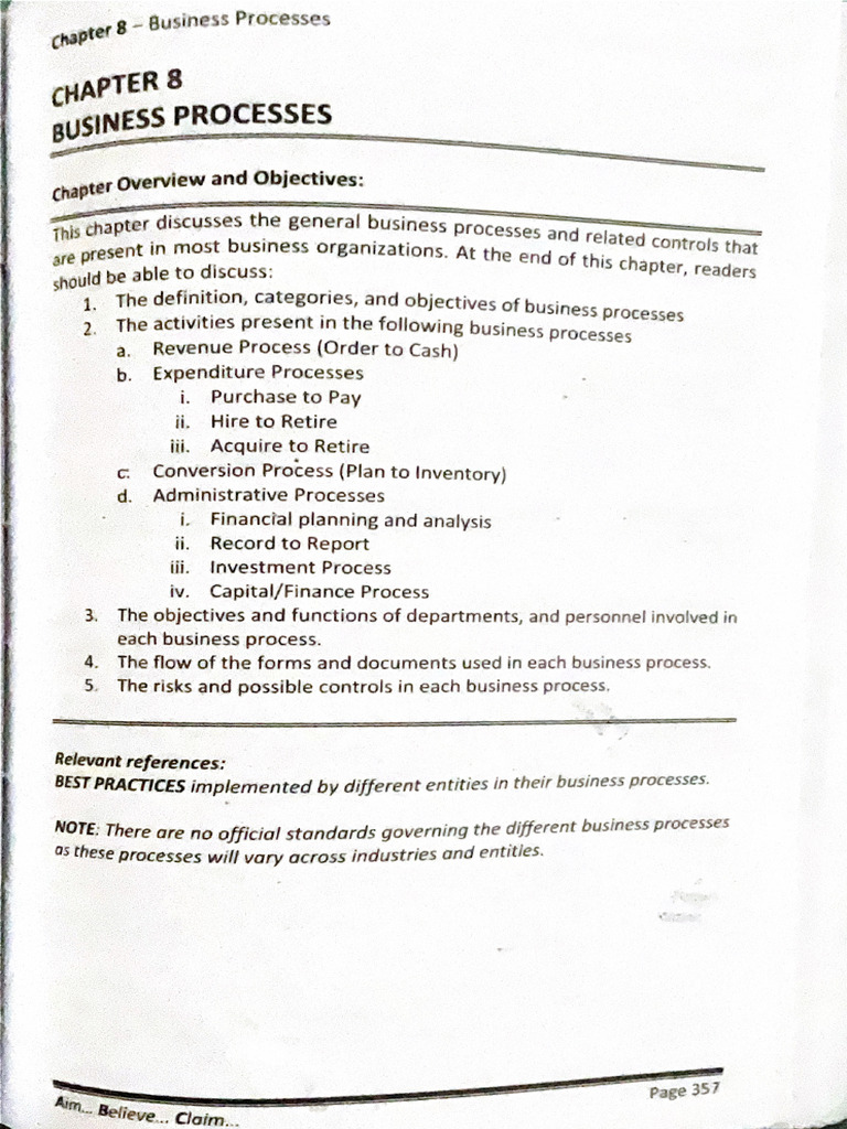 Ch8 Business Process PT 1 | PDF