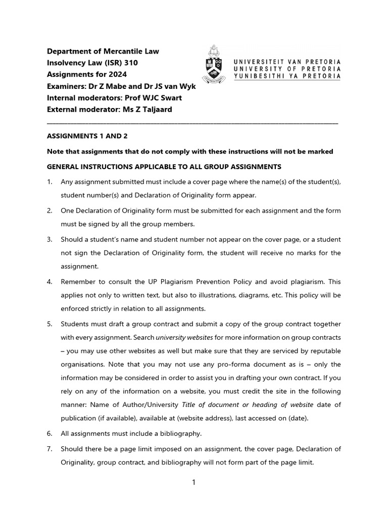 Isr 310 2024 Assignments 1 and 2 | PDF