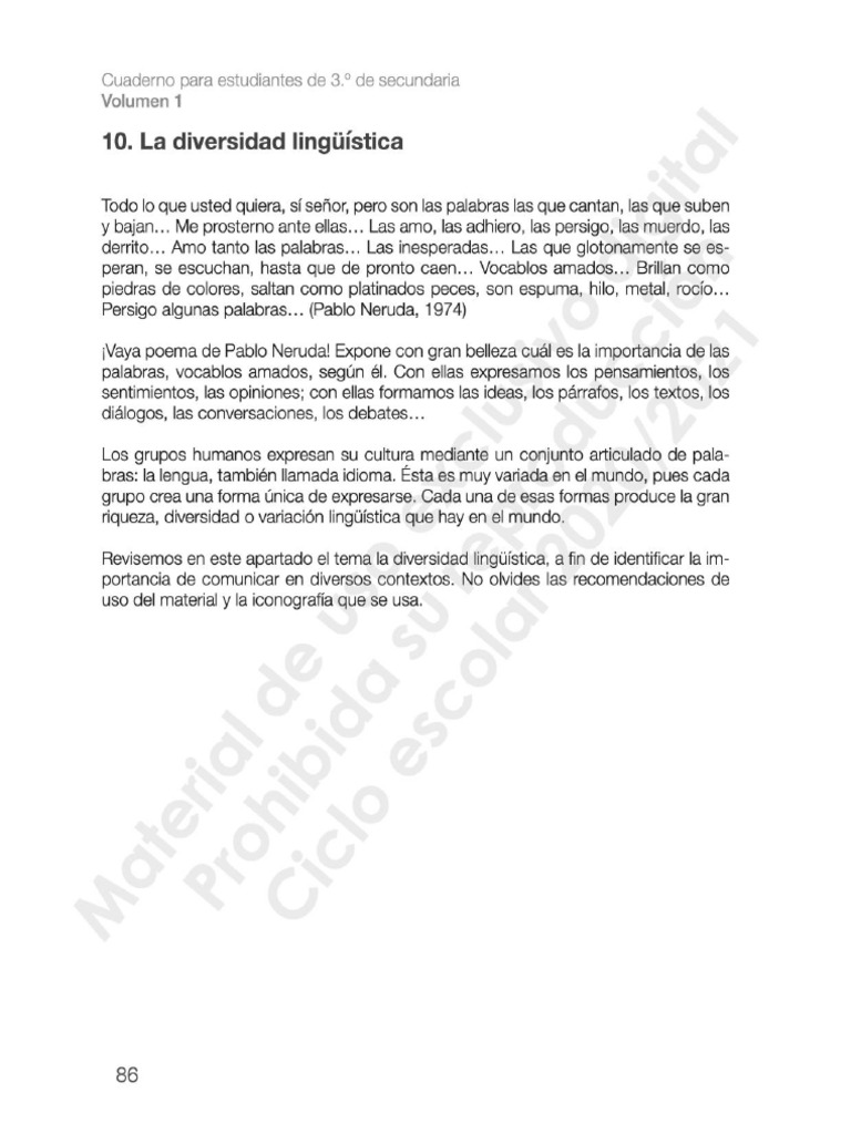 Cuadernillo Diversidad Linguistica | PDF