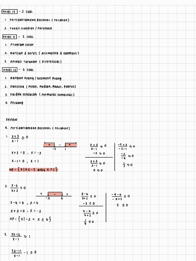 Kisi Kisi USP MATH - 240226 - 185339 | PDF