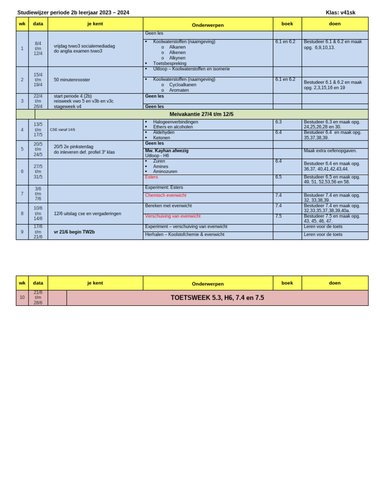 v42sk 2b Studiewijzer 2023-2024 | PDF