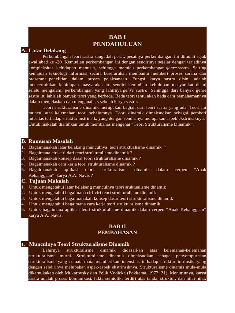 Contoh Strukturalisme Dinamik | PDF