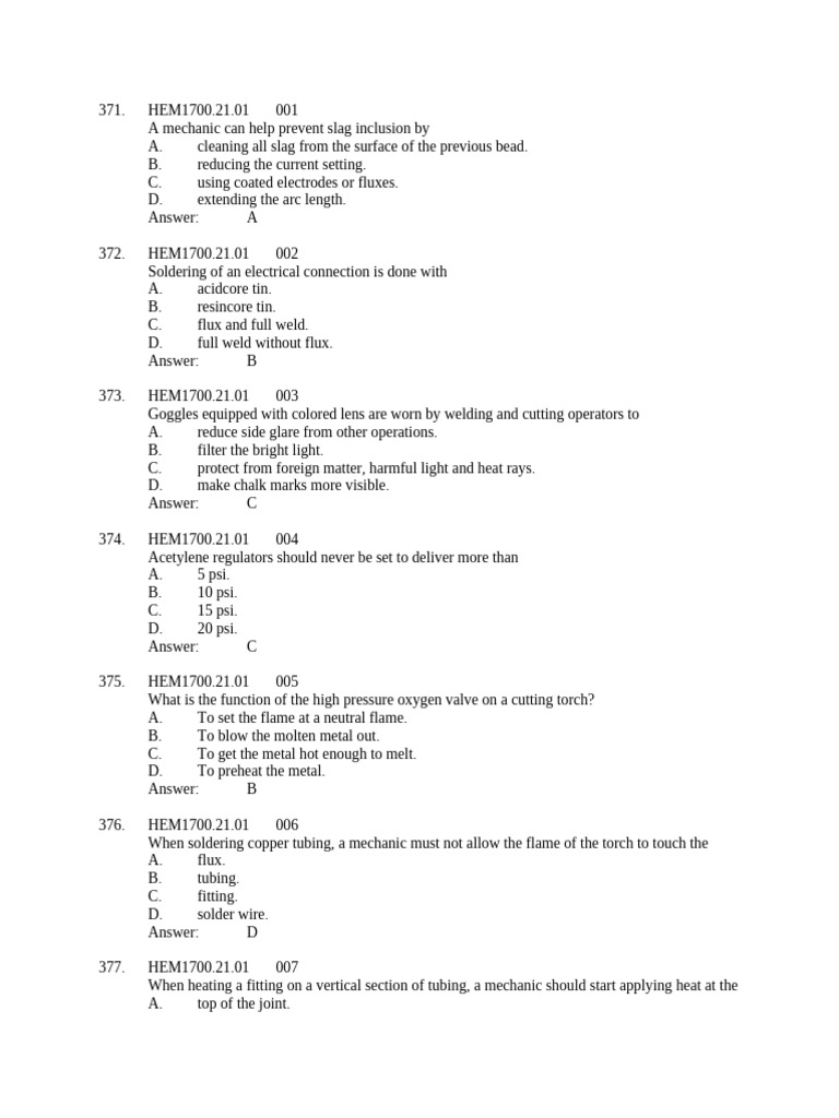Day 5 Review Welding Tools Random 3 371-494 | PDF