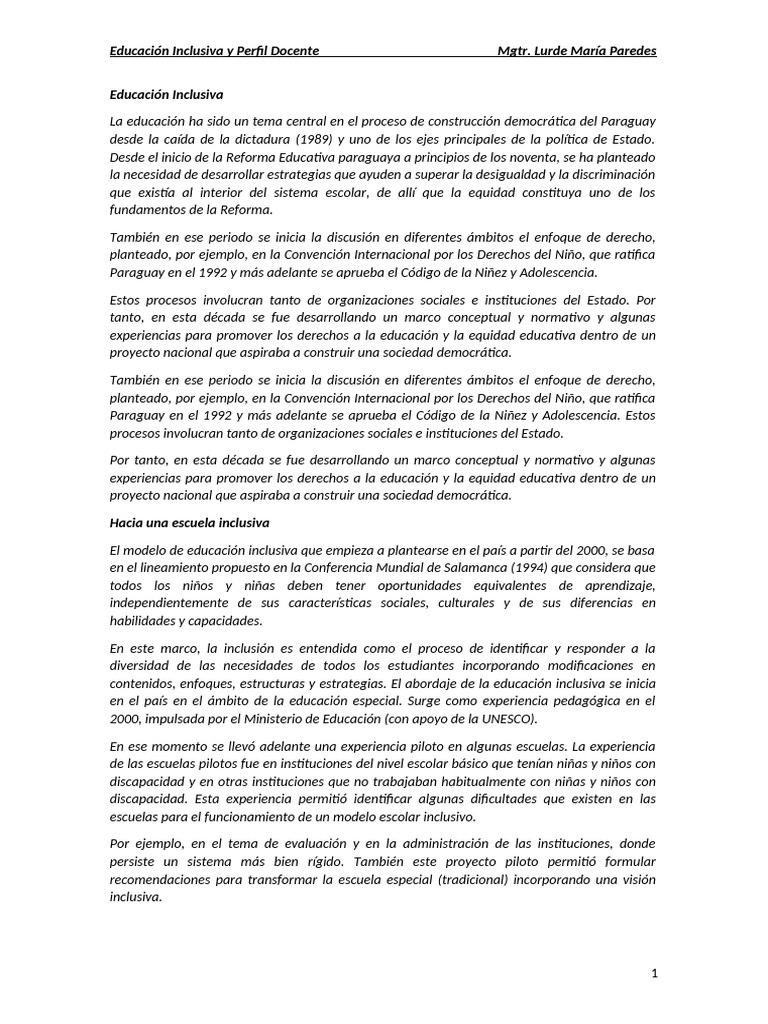 Modulo 1 Educ. Inclusiva | PDF