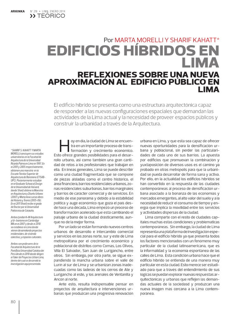 Edificios Hibridos en Lima | PDF
