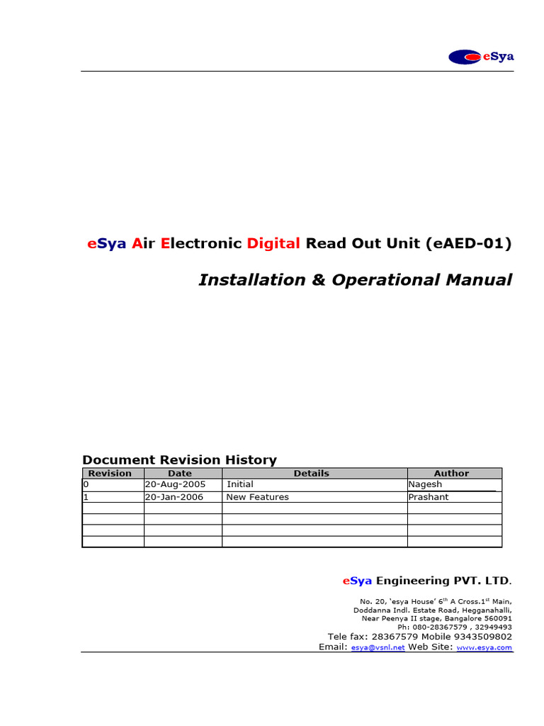 ESya Air Electronic Single Channel DRO Operation Manual | PDF