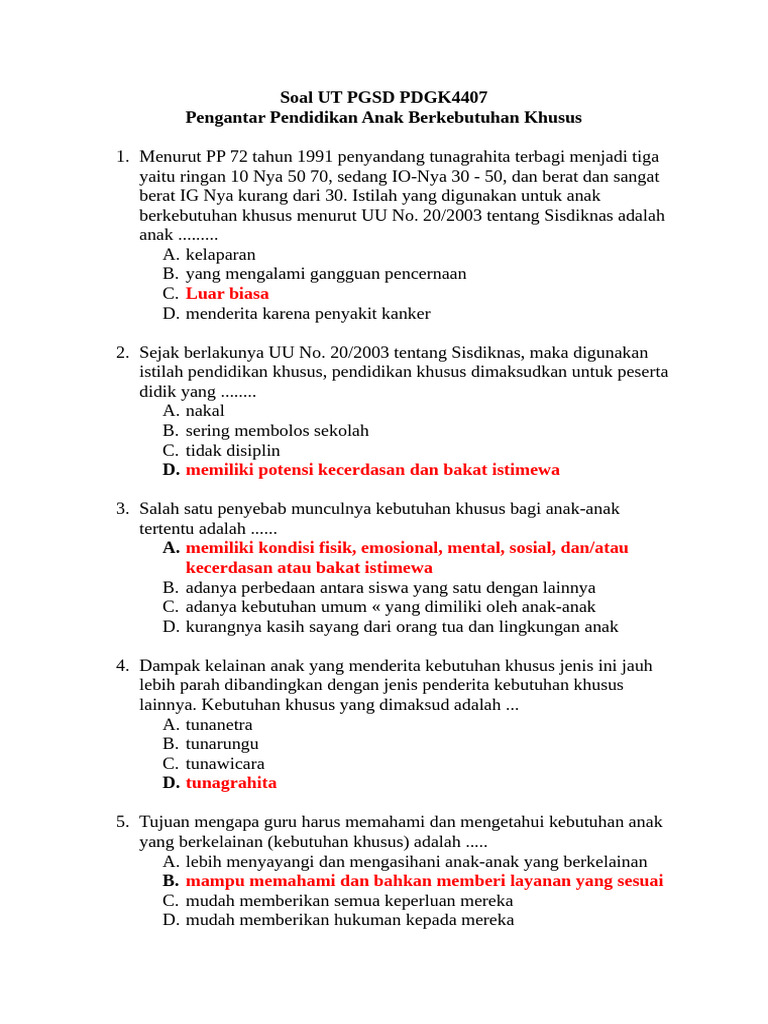 Contoh Soal ABK | PDF
