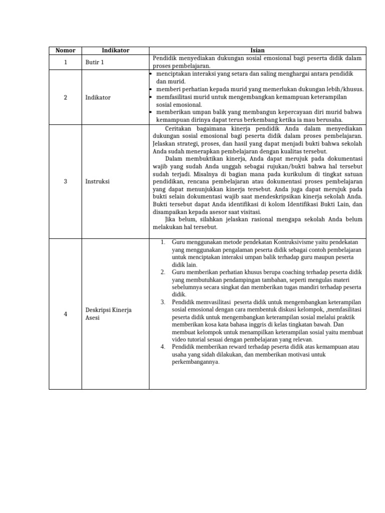 Nomor Indikator Isian | PDF