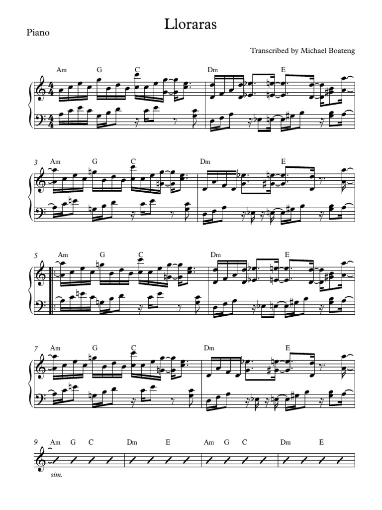 Lloraras Piano | PDF