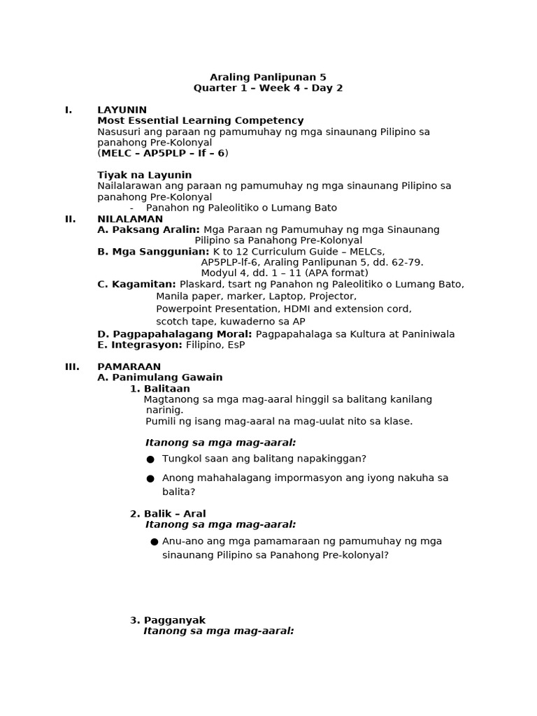 QAd AP5 Q1 W4 DAY 2 | PDF