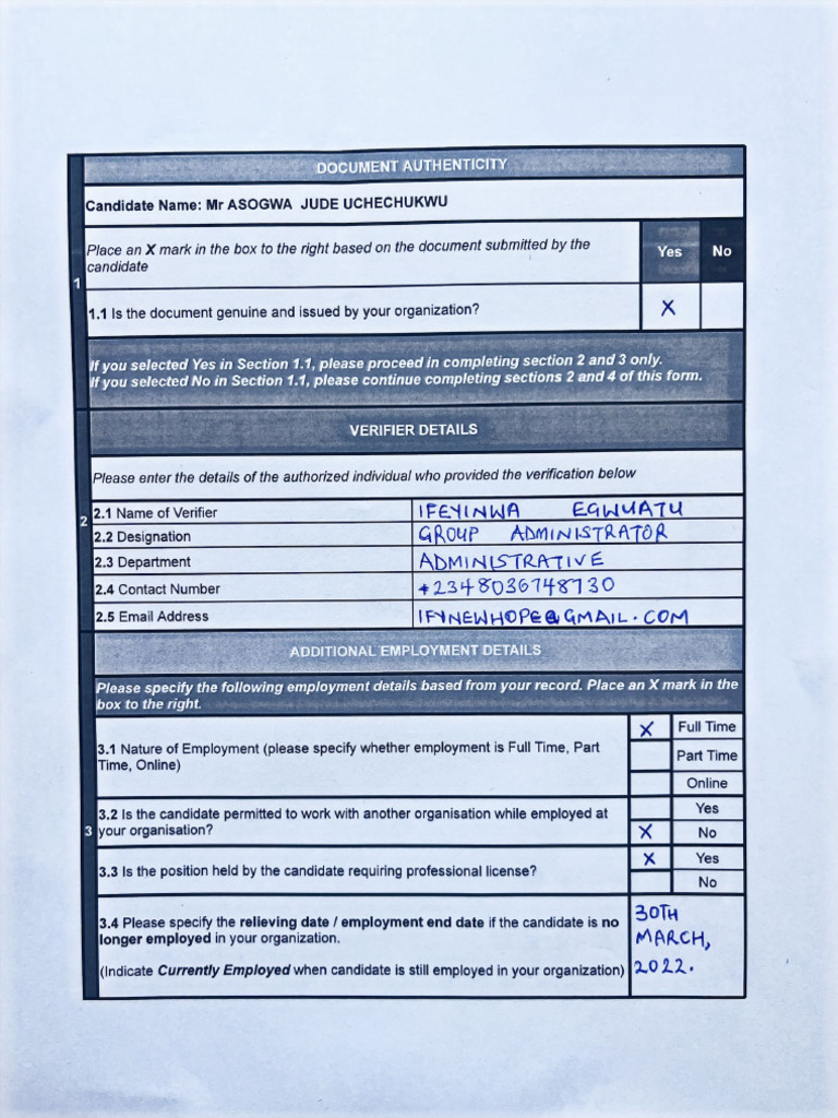 Employment Verification | PDF