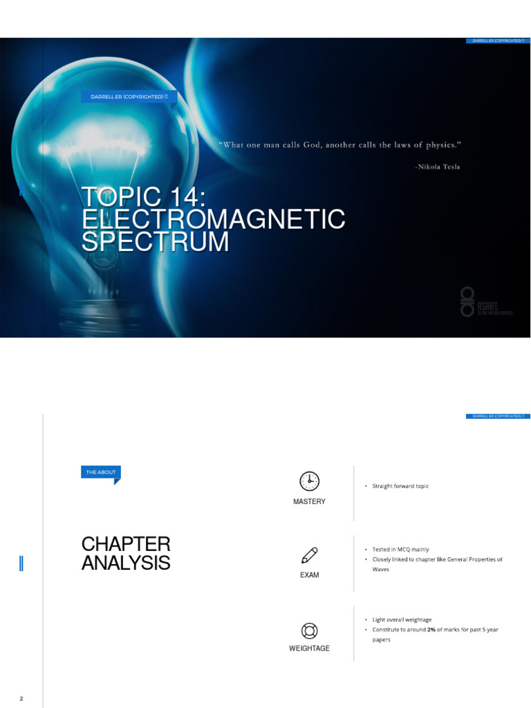 (PHY) Chapter 14 - Electromagnetic Spectrum | PDF