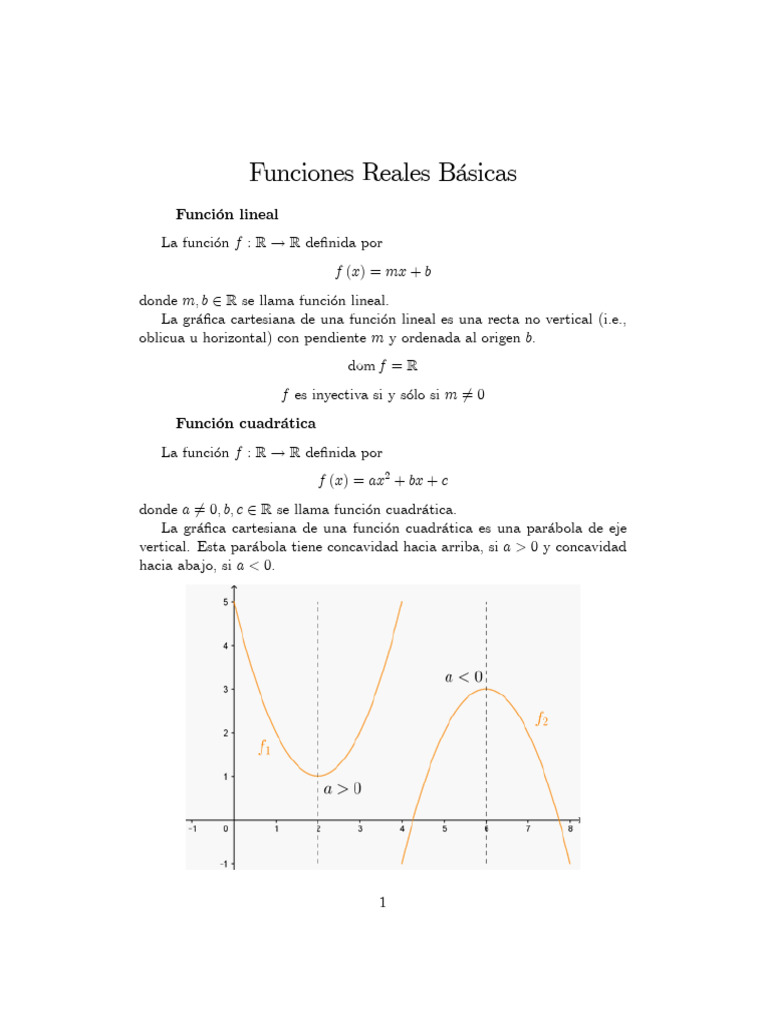 Funciones Reales Básicas | PDF