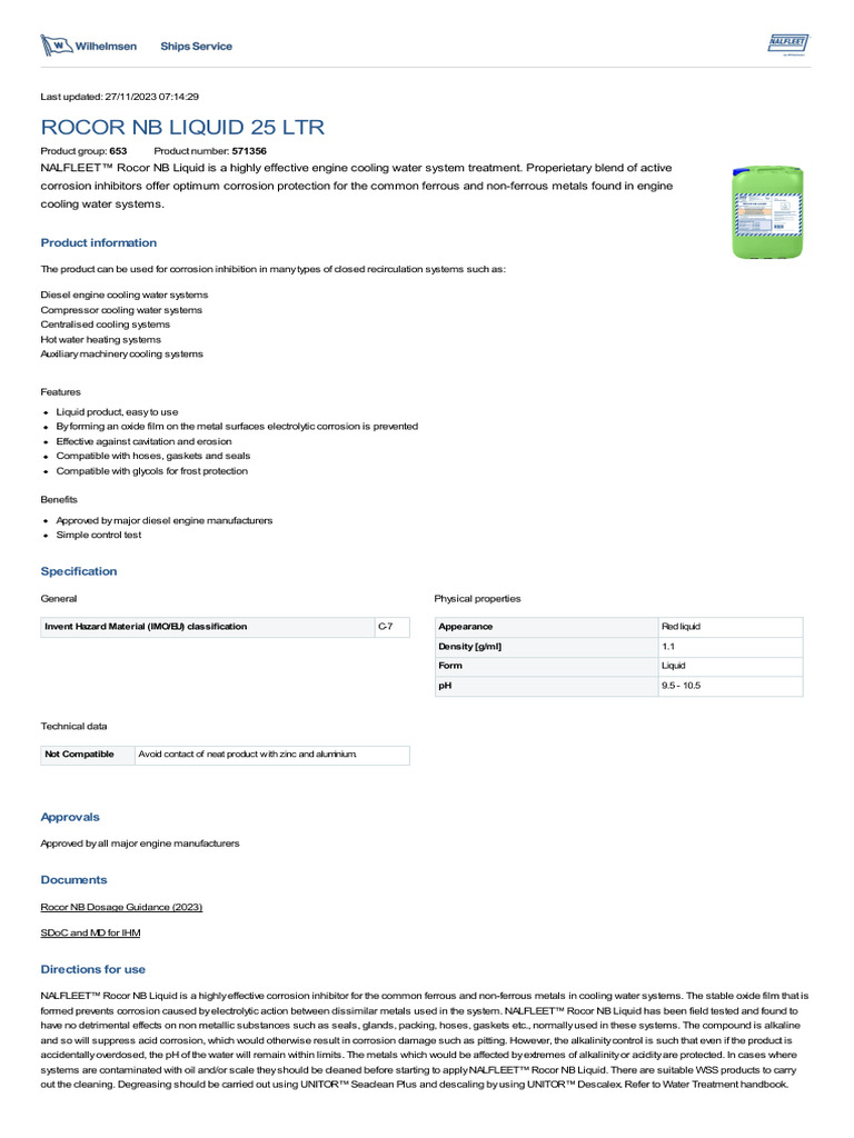 Rocor NB Liquid 25 LTR | PDF