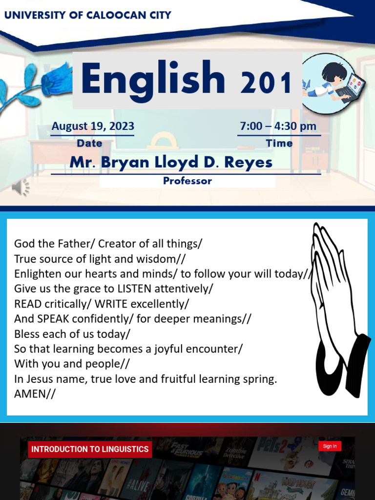 Lecture 1 Itl Introduction To Linguistics Pdf