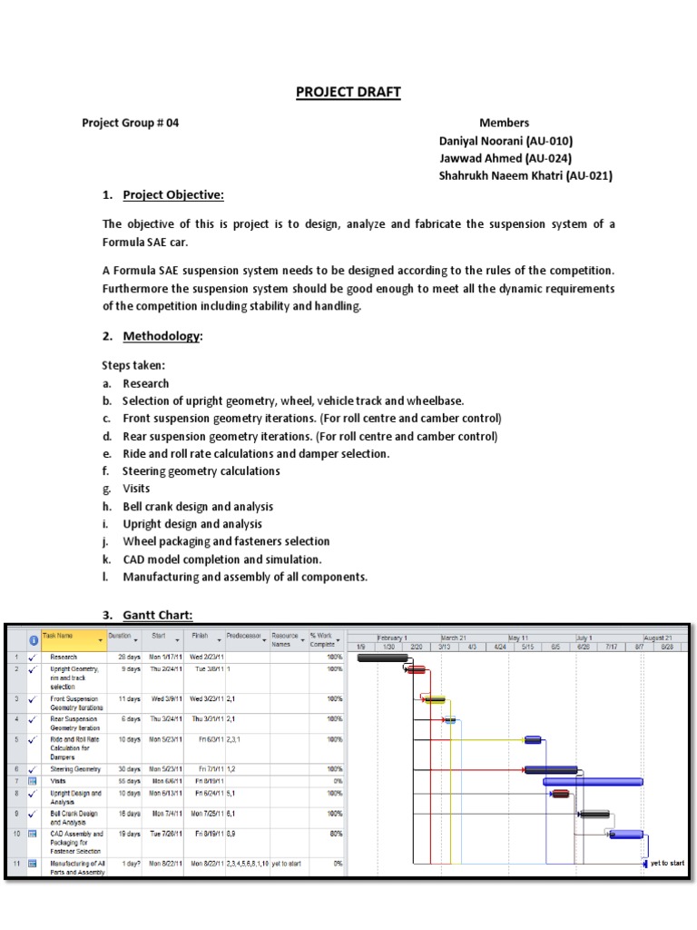 Formula SAE Suspension System Project | PDF