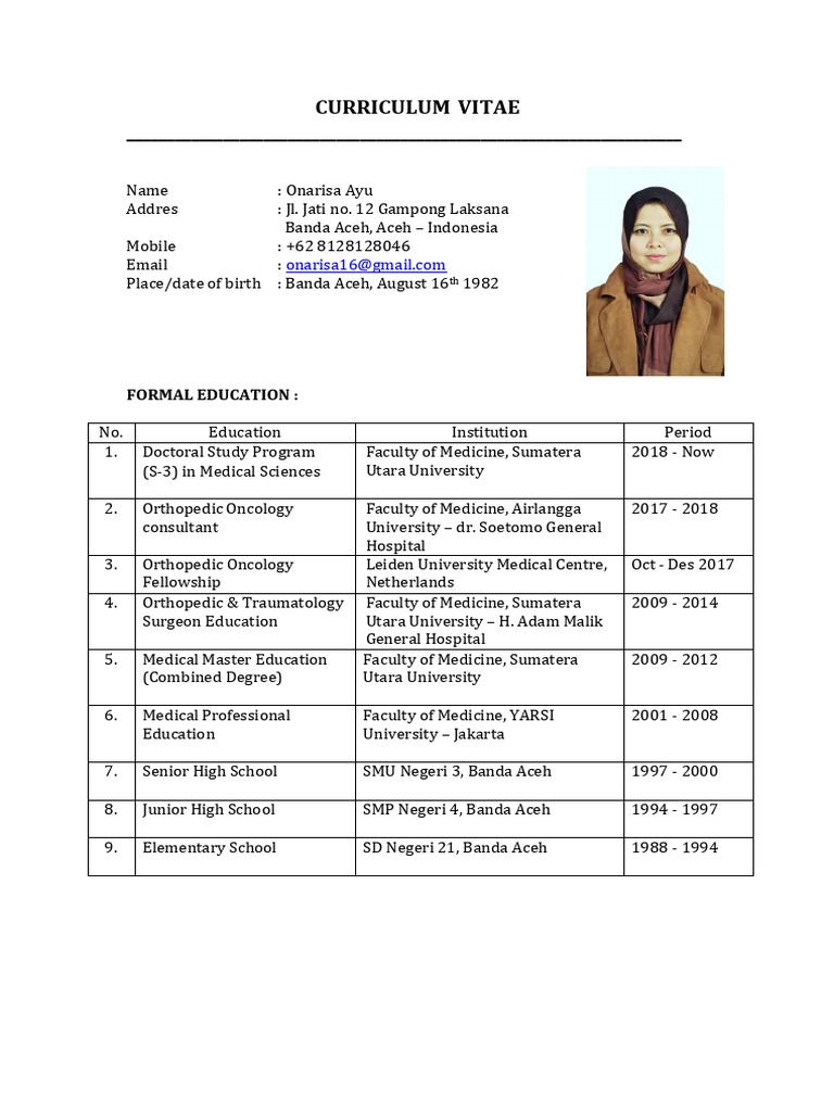 CV Onarisa Edited 2 | PDF