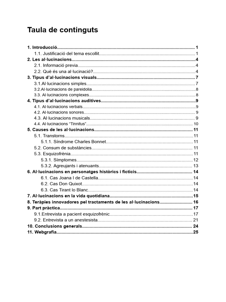 Taula de Continguts | PDF