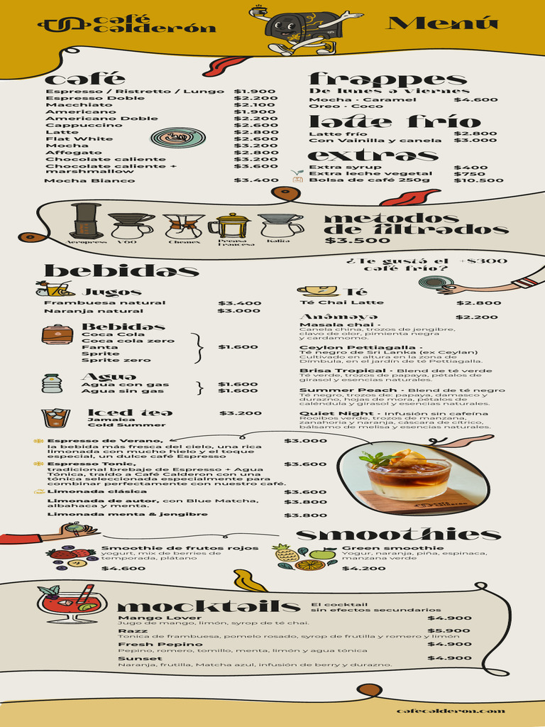 Menu Cafe Calderon Nuevo 2023 1 | PDF