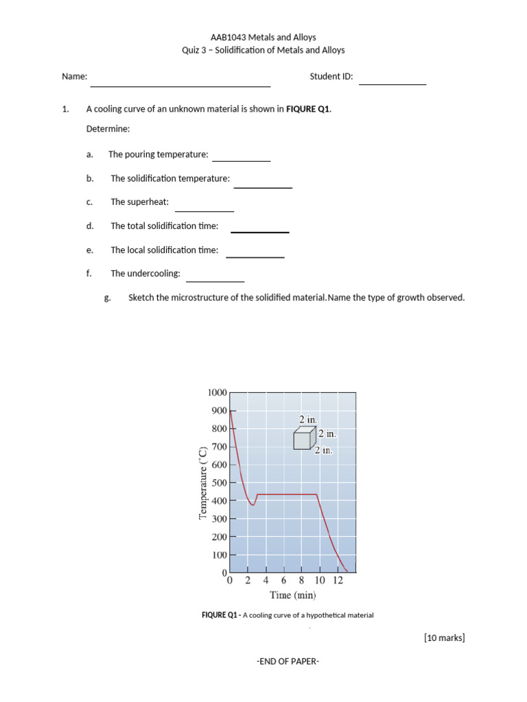 Quiz 3 Metals and Alloys | PDF