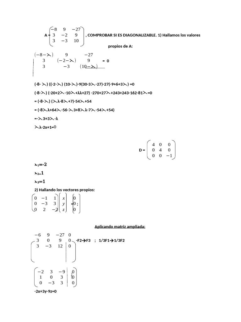 Diagonalización de Una Matriz | PDF | Funciones y mapeos | Matemáticas