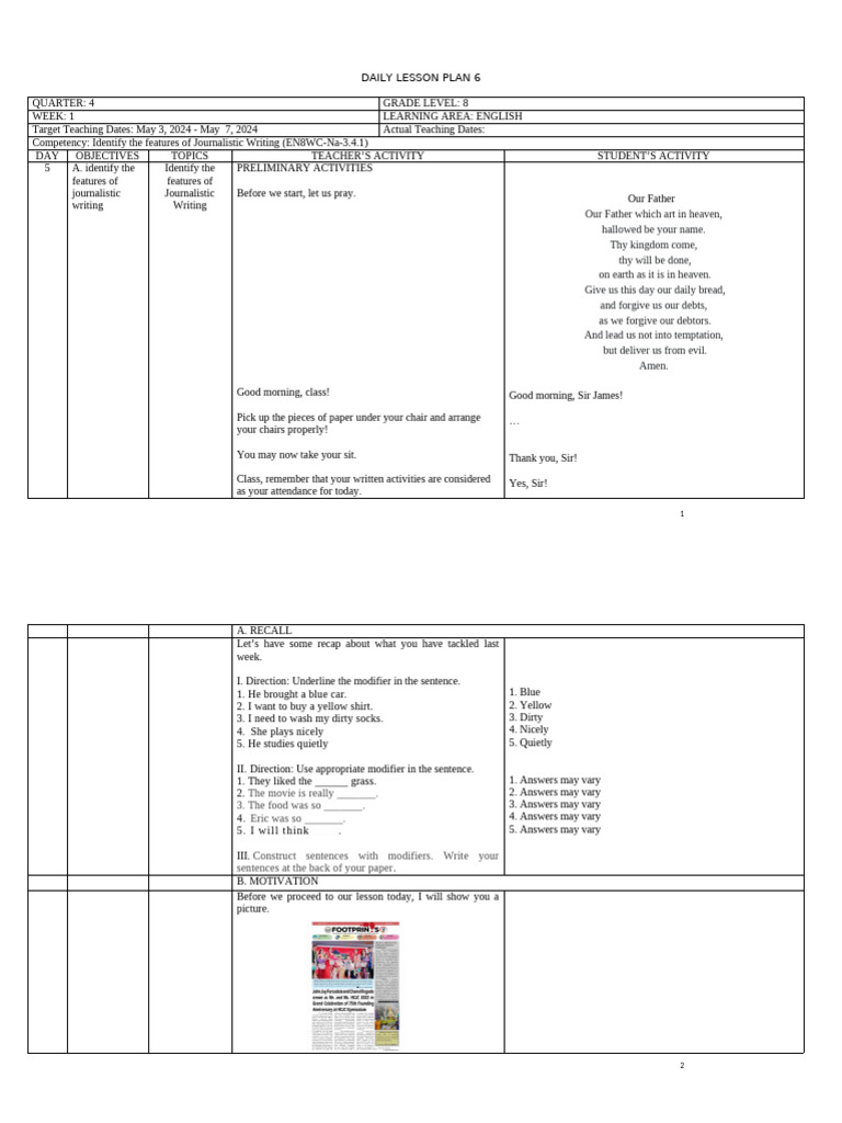 Identify The Features of Journalistic Writing | PDF