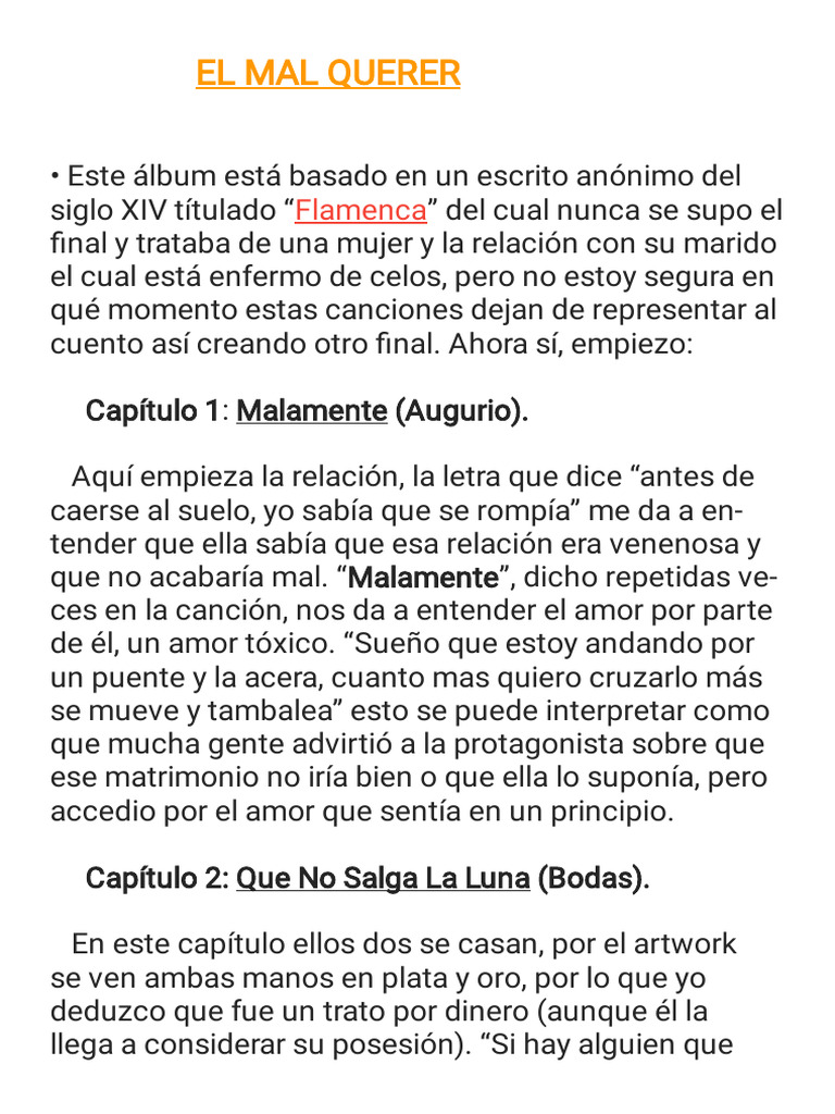 El Mal Querer (La Teoria) | PDF