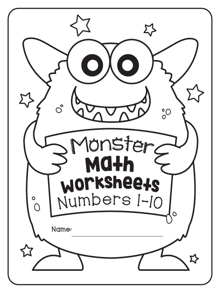 MonsterMathWorksheets Numbers1 10 | PDF