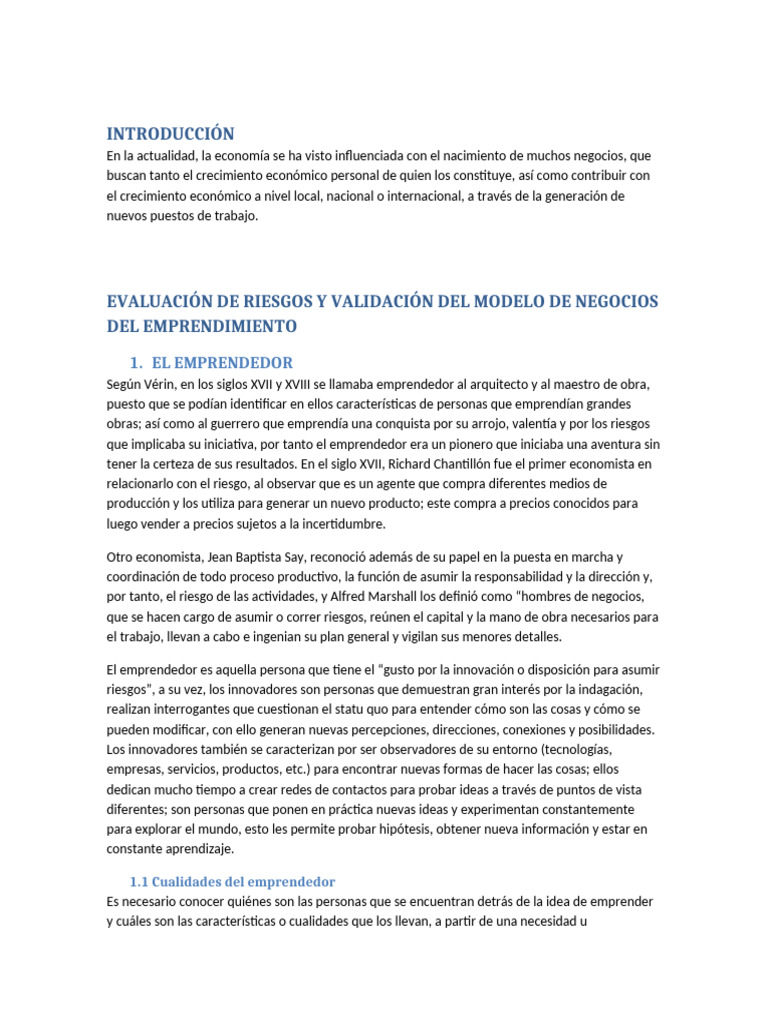 INTRODUCCIÓN Modelo de Negocios | PDF