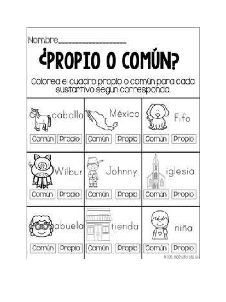 Sustantivo Comun y Propio | PDF