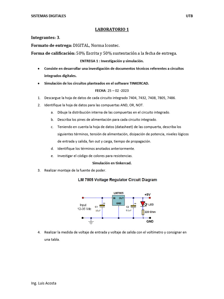 Lab 1-Circuitos Digitales I - 1P-2023 | PDF