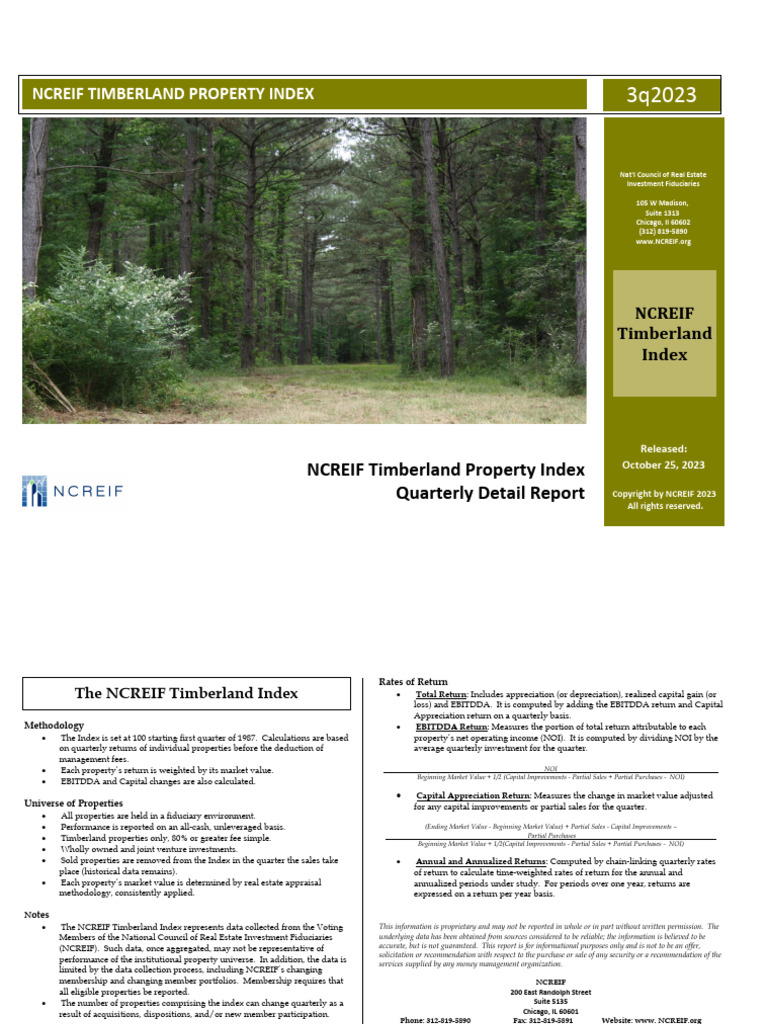 NCREIF Timberland Index Report 3Q2023 | PDF