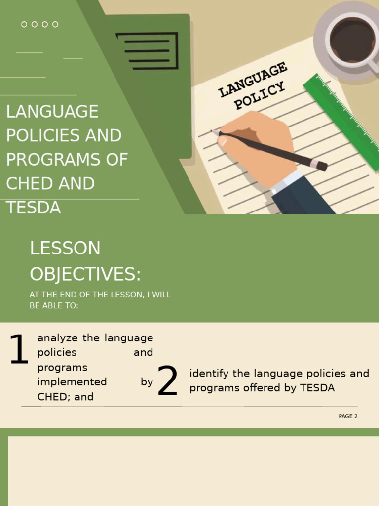 CHED and TESDA Language Policies Overview | PDF | Curriculum | Language ...