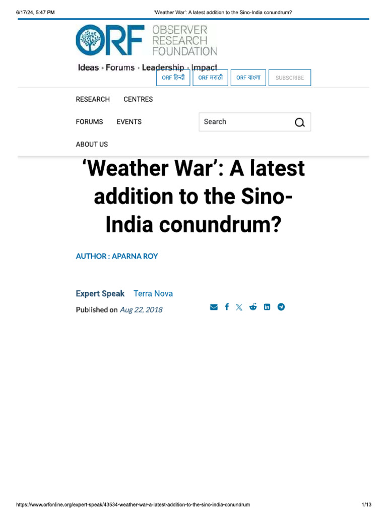 Weather Wars | PDF
