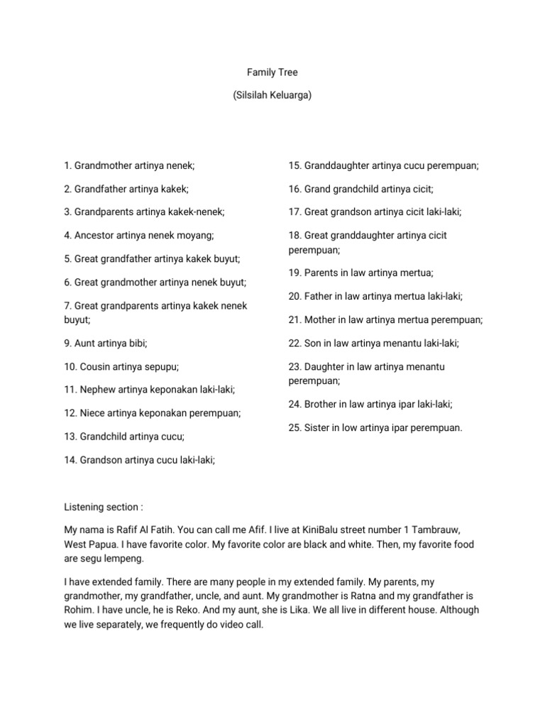 Family Tree | PDF