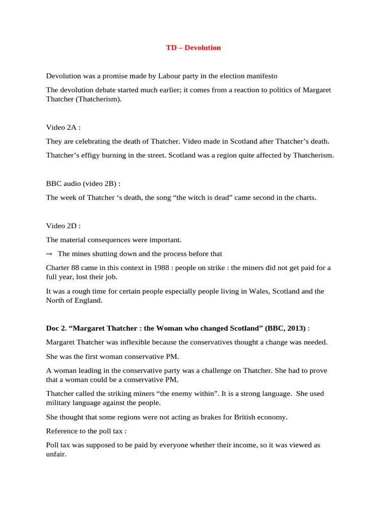 TD9 - Devolution | PDF