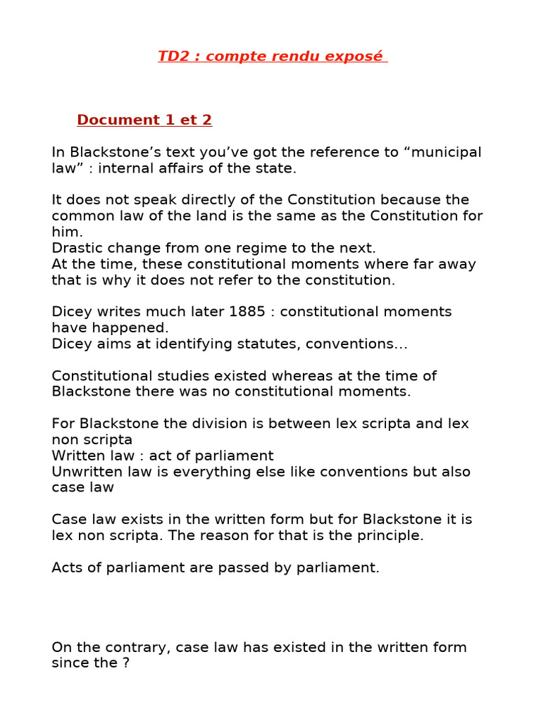 TD2 - Compte Rendu Des Exposés | PDF