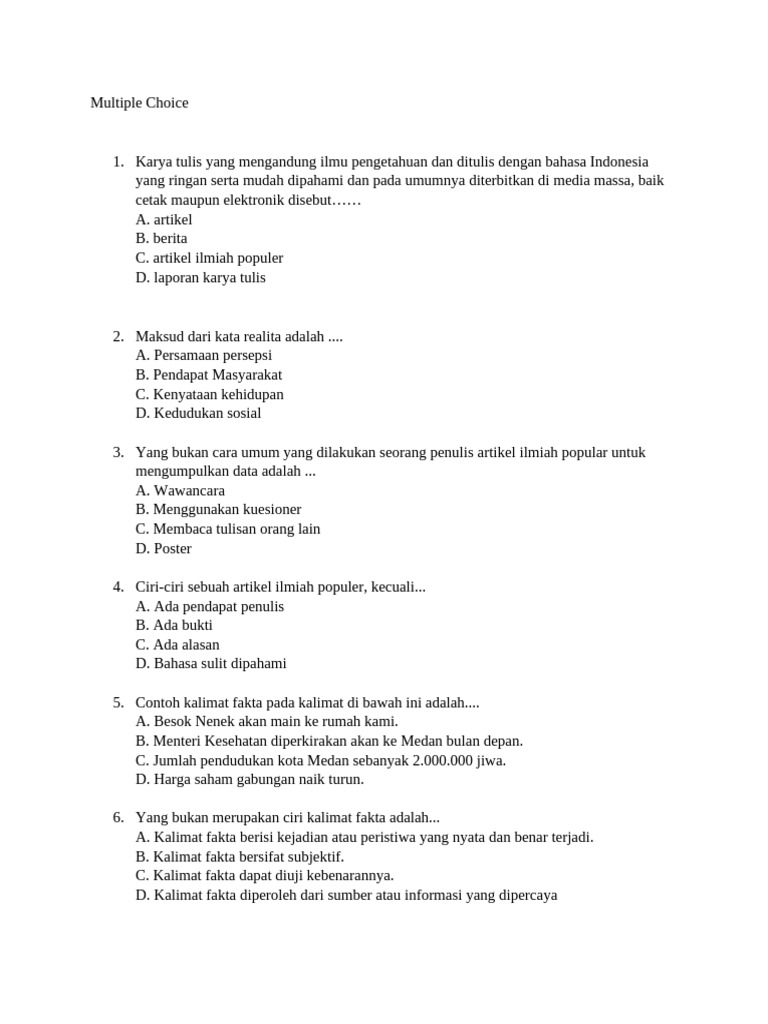 Latihan Soal ASAT Bindo Kls 8 2024 | PDF | Ilmu Sosial | Kajian Bahasa Asing