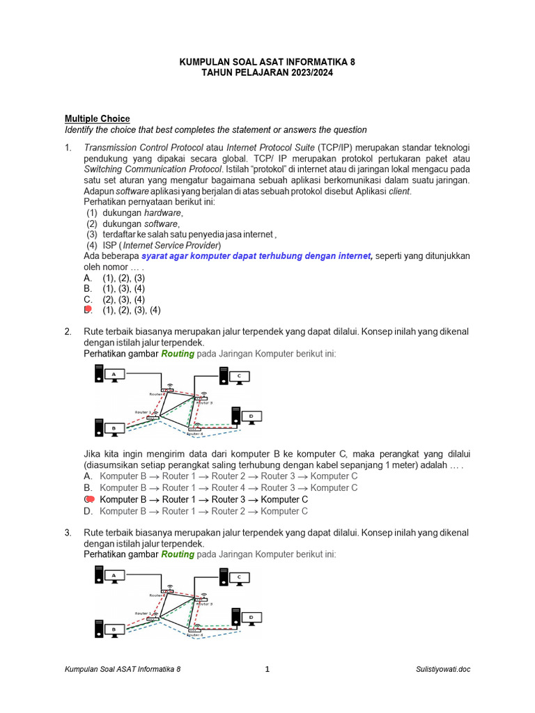 Kumpulan Soal ASAT Informatika 8 | PDF