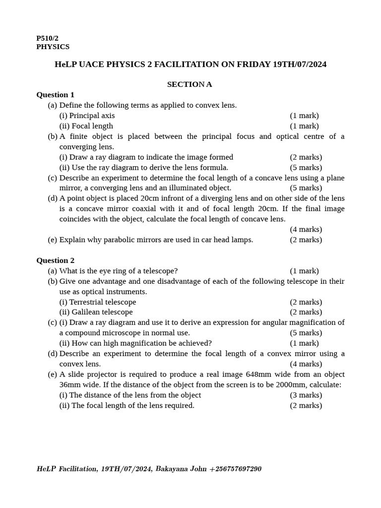 Help Physics 2 Facilitation 2024 | PDF