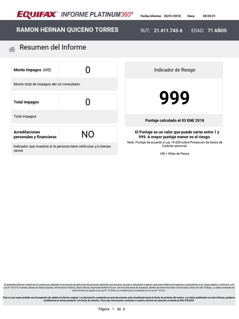 Resumen Del Informe: Ramon Hernan Quiceno Torres | PDF